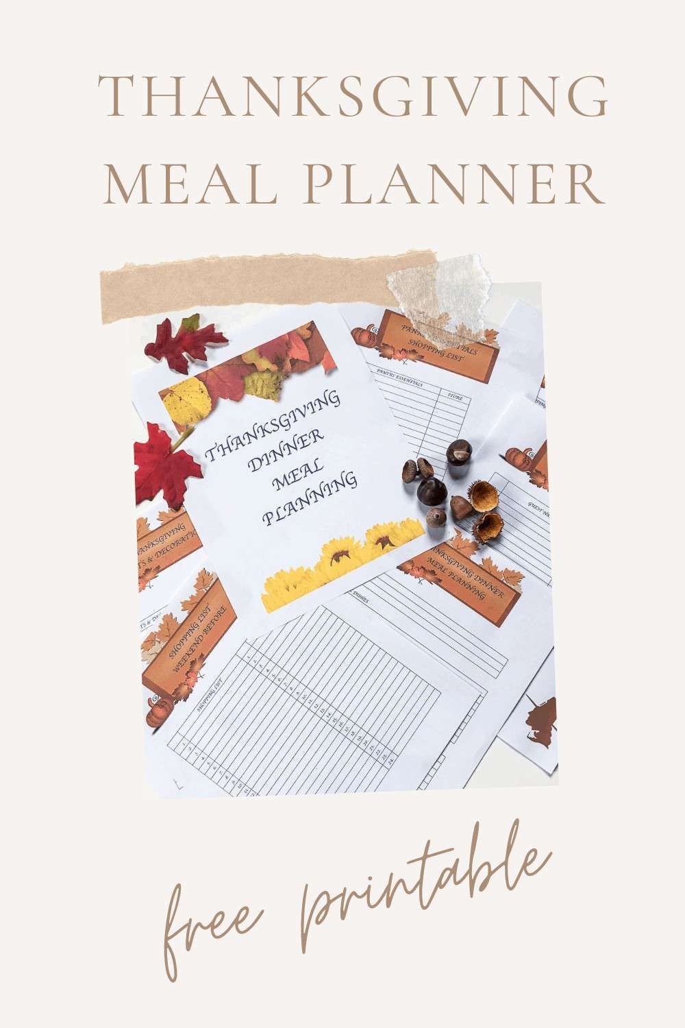 Thanksgiving Meal Planning Printables for your Thanksgiving Dinner