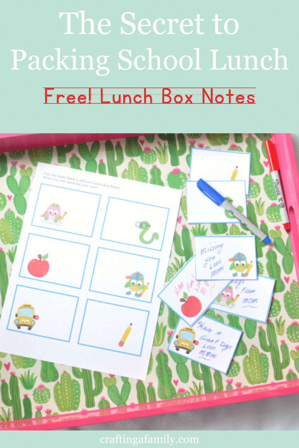 How I Pack School Lunches Once a Week with Free Printable Notes ...