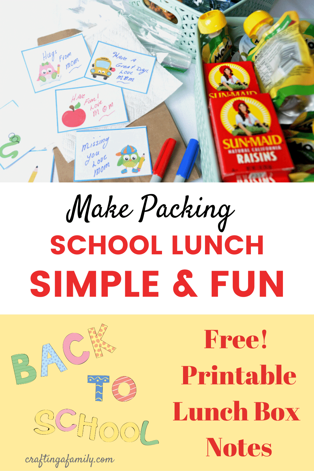How I Pack School Lunches Once a Week with Free Printable Notes ...