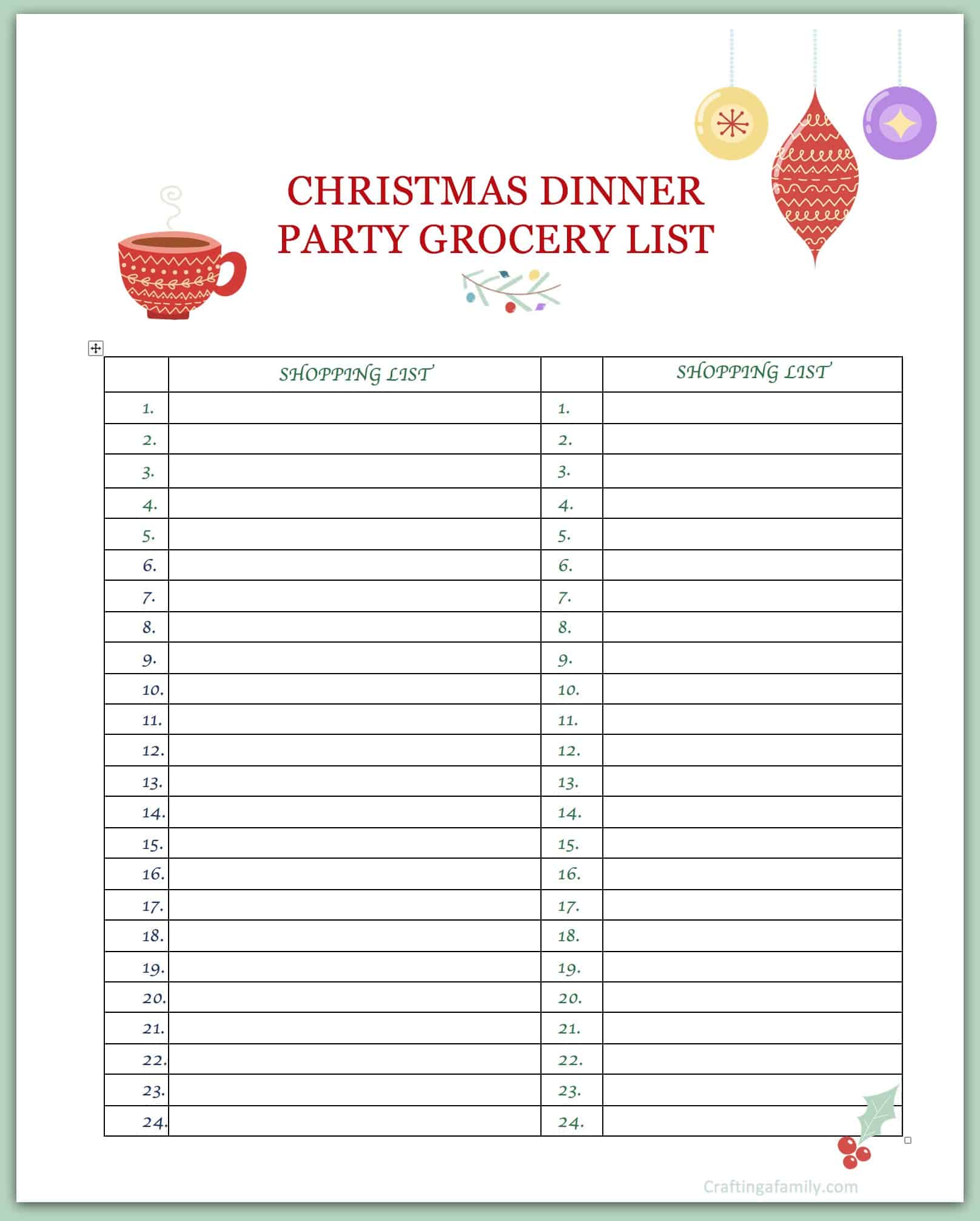 Christmas Party Planning Printable Free Free PDF Download Crafting A 