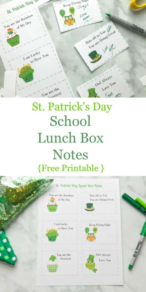 St. Patrick's Day Lunch Box Notes - Crafting a Family Dinner