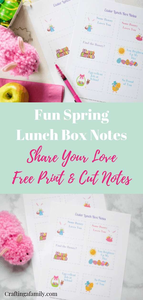 Easter Lunch Box Notes to surprise your kids at school