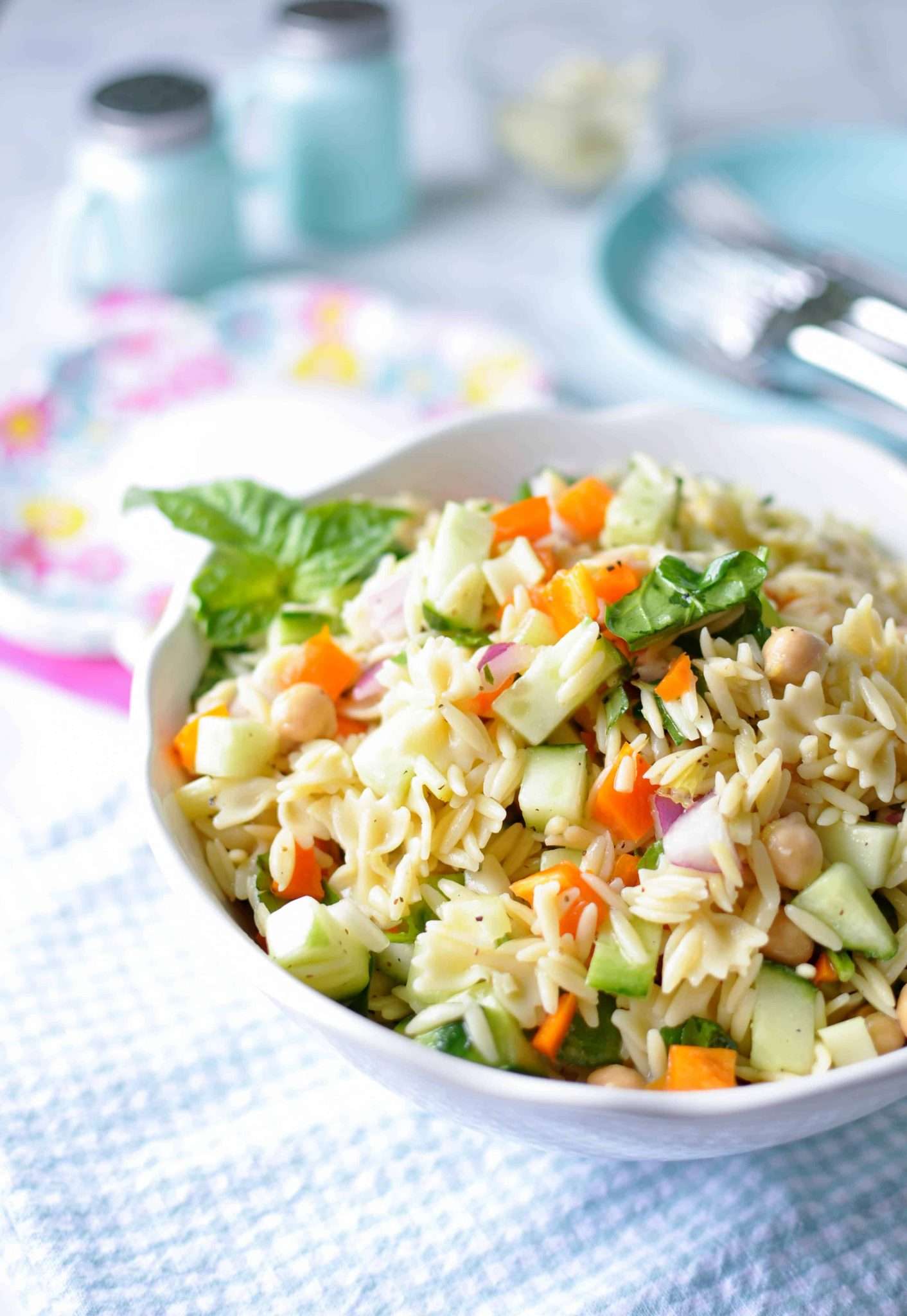 Extra Lemon Pasta Salad with Basil Herb Vinaigrette - Crafting a Family ...