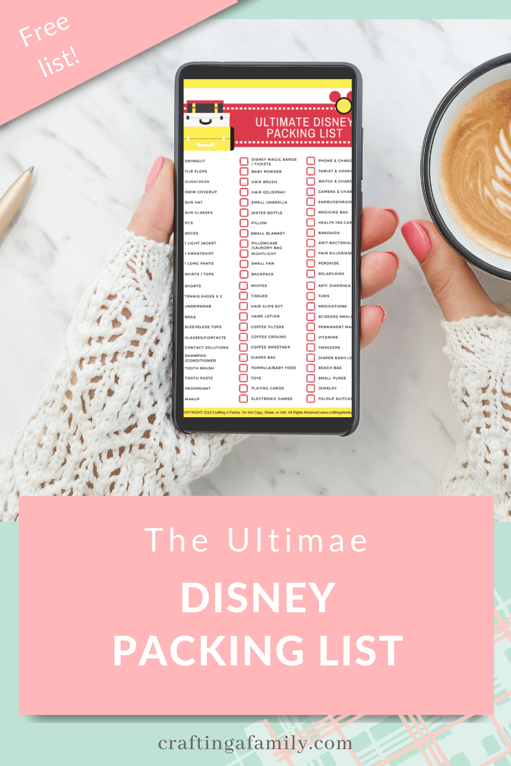 The Ultimate Disney Packing List - (Free Printable) - Crafting a Family ...