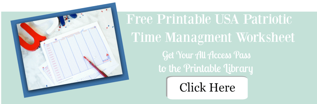 USA Patriotic Time Management Time Blocking Worksheet - Crafting a ...