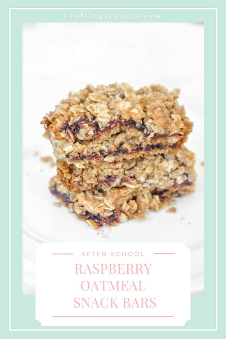 Easy Raspberry Oatmeal Snack Bars - Crafting a Family Dinner