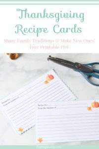 Printable Thanksgiving Recipe Cards - Crafting a Family Dinner
