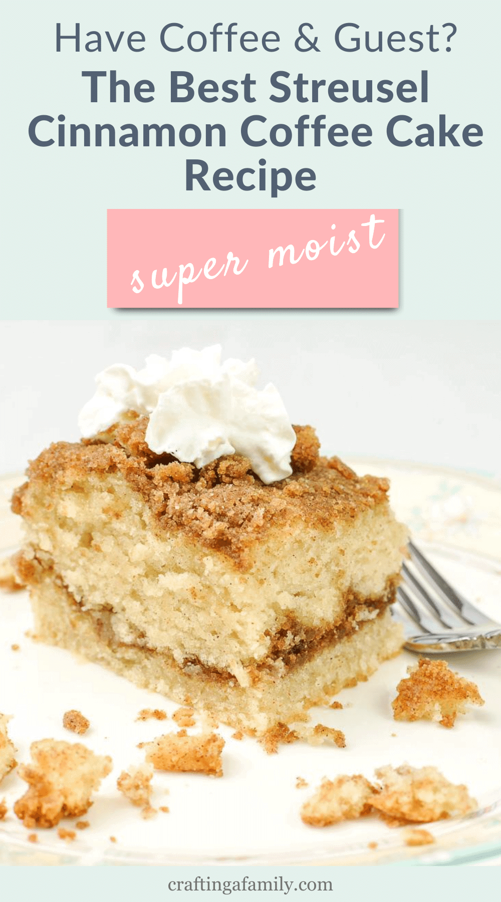 The Best Streusel Cinnamon Coffee Cake Recipe ~ Crafting a Family