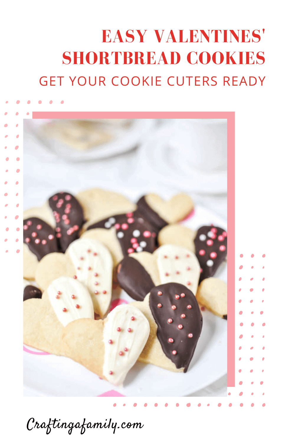 Easy Valentine's Day Heart Shortbread Cookies Dipped In Chocolate ...