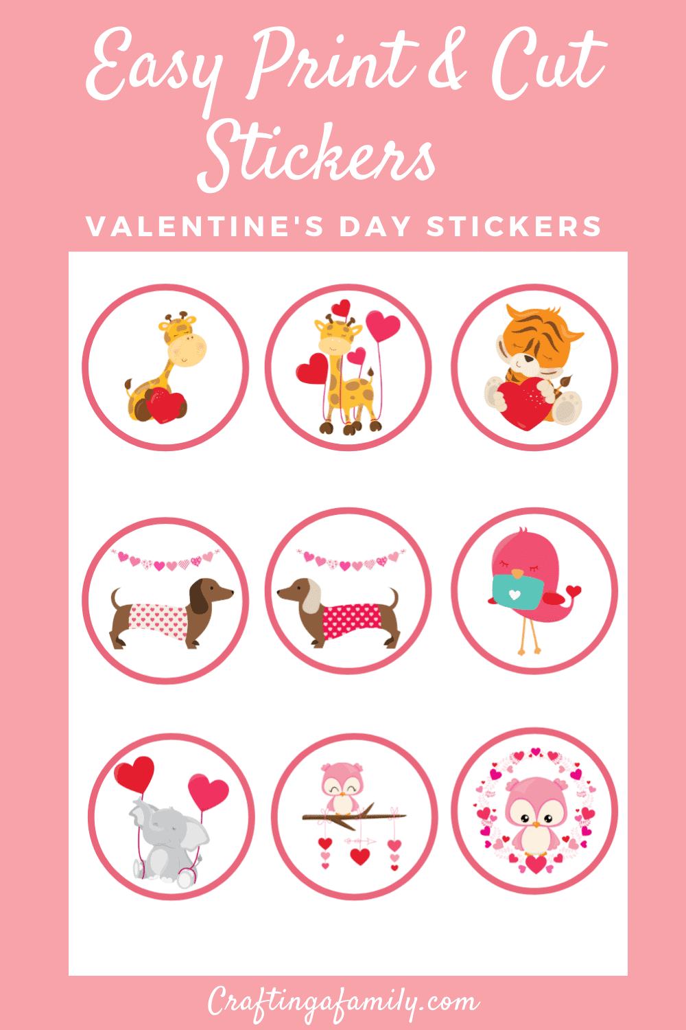 Free Printable Valentine's Day Stickers - Crafting a Family Dinner