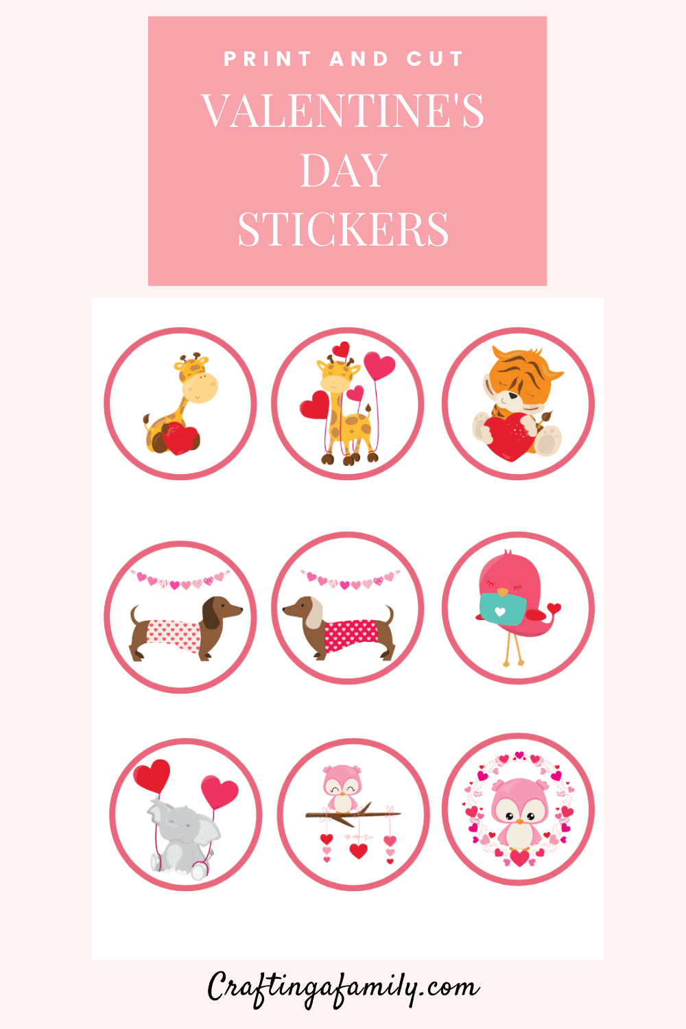 Free Printable Valentine's Day Stickers - Crafting a Family Dinner