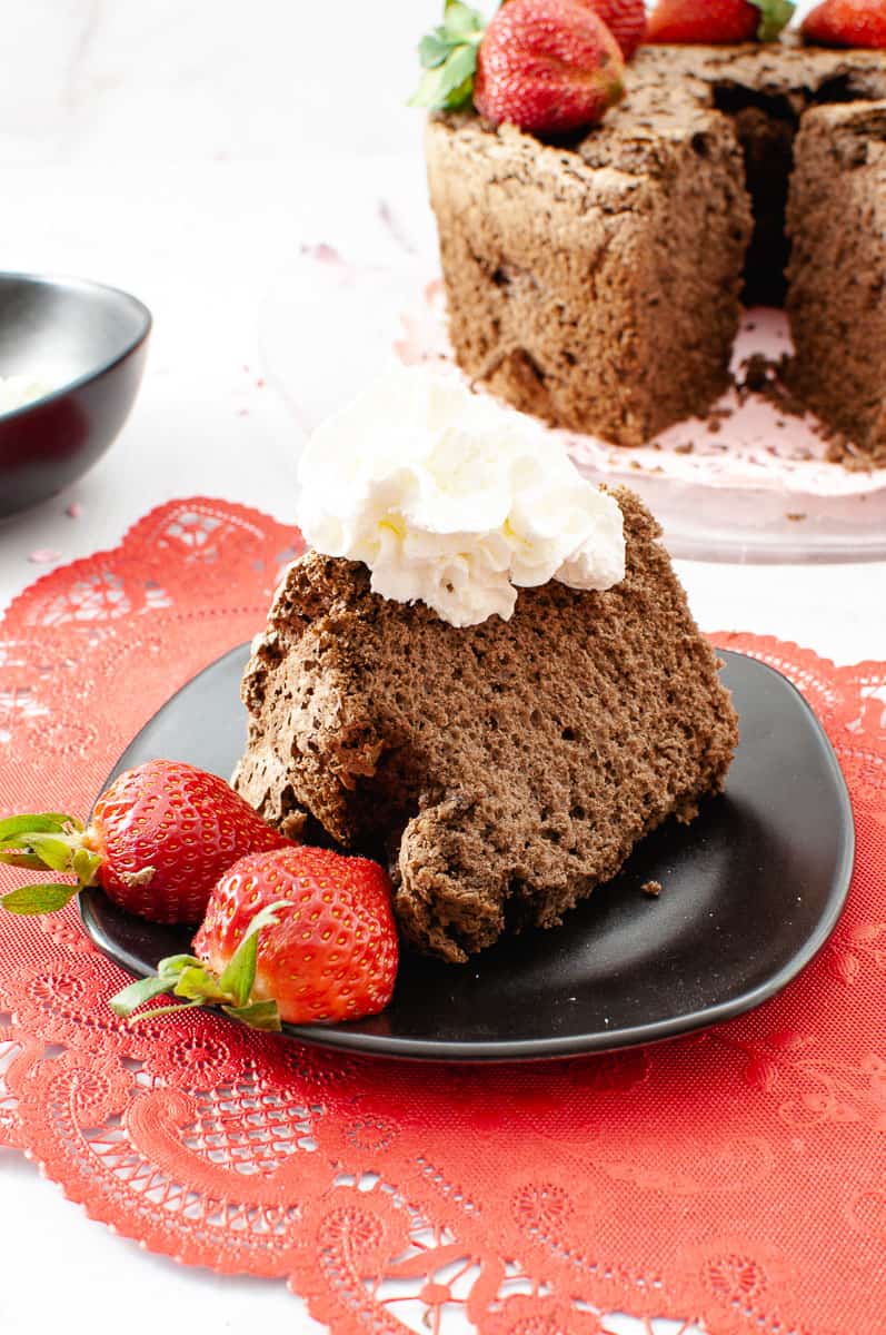 Easy Chocolate Mocha Angel Food Cake Valentine's Day Dessert - Crafting ...