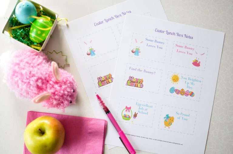 Easter Lunch Box Notes to surprise your kids at school