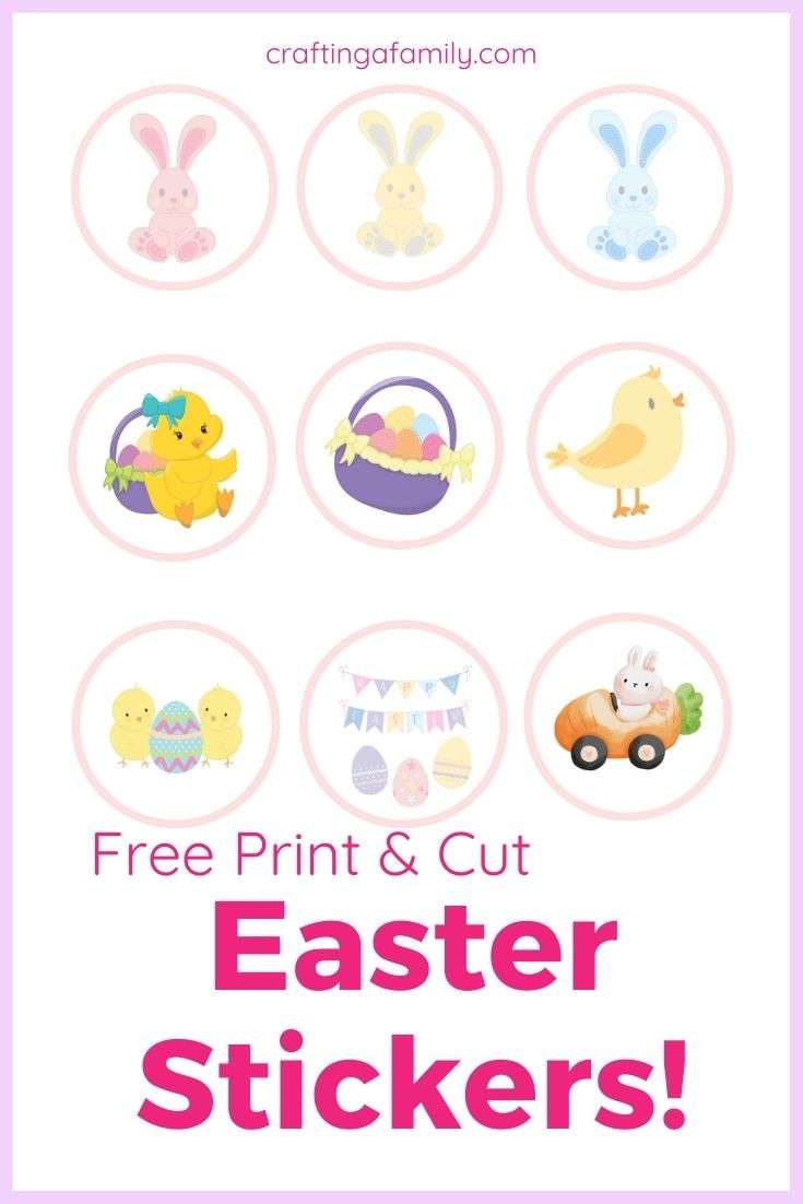 Easter Print & Cut Stickers for Kids (Free PDF) - Crafting a Family Dinner