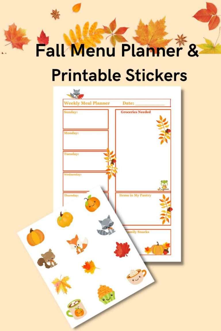 Fall Weekly Meal Plan - Crafting a Family Dinner