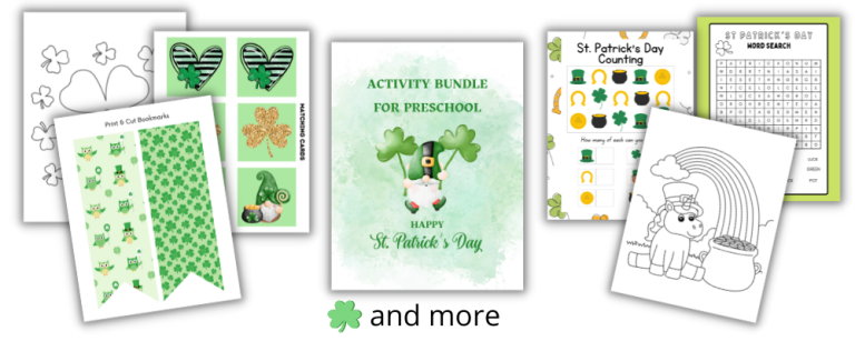 St. Patrick's Day Activity Bundle For Preschool - Crafting A Family