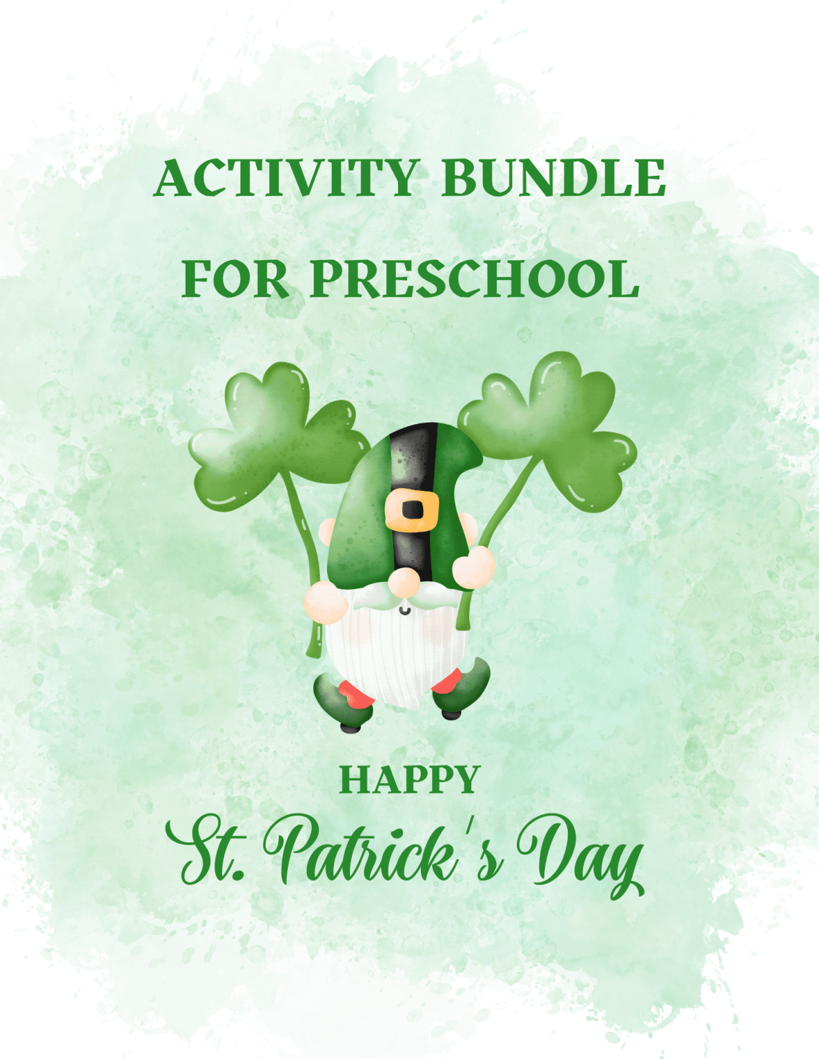 St. Patrick's Day Activity Bundle For Preschool - Crafting A Family